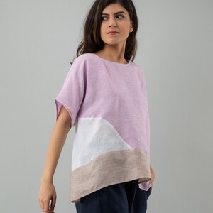 Square Linen Top * Oversized Linen Top * Wide Neck Top * Basic Linen ...