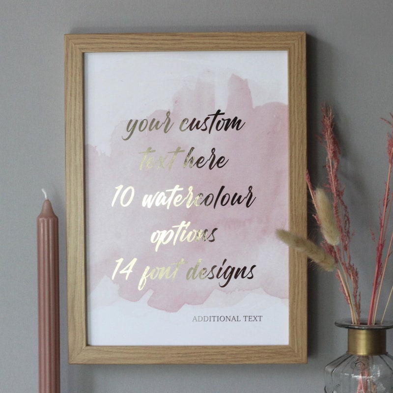 Gold Foil Text Poster - Etsy