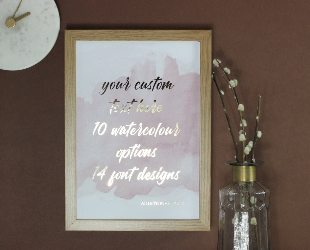 Custom Quote Print in Gold | Copper | Rose Gold Foil, Custom Foil Wall ...