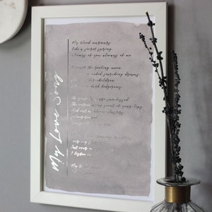 Custom Poem Print, Favourite Poem Wall Art in Gold | Rose Gold | Copper ...