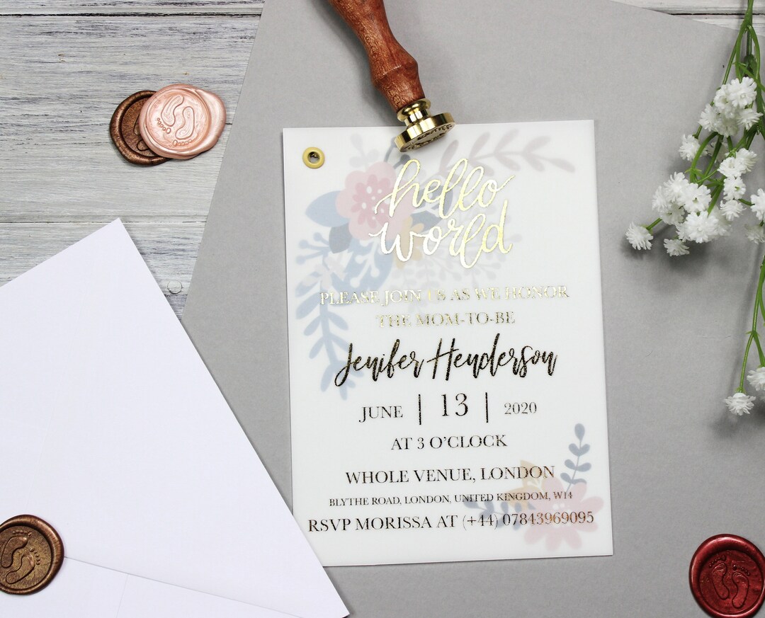 Luxury Baby Shower Invitations, Baby Girl Shower Invitations, Rose Gold ...