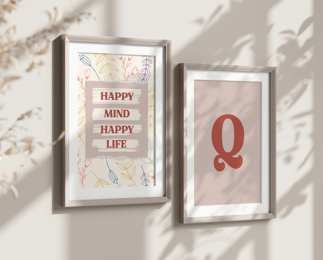 Custom Quote and Initial Print Set, Personalised Floral Wall Art ...