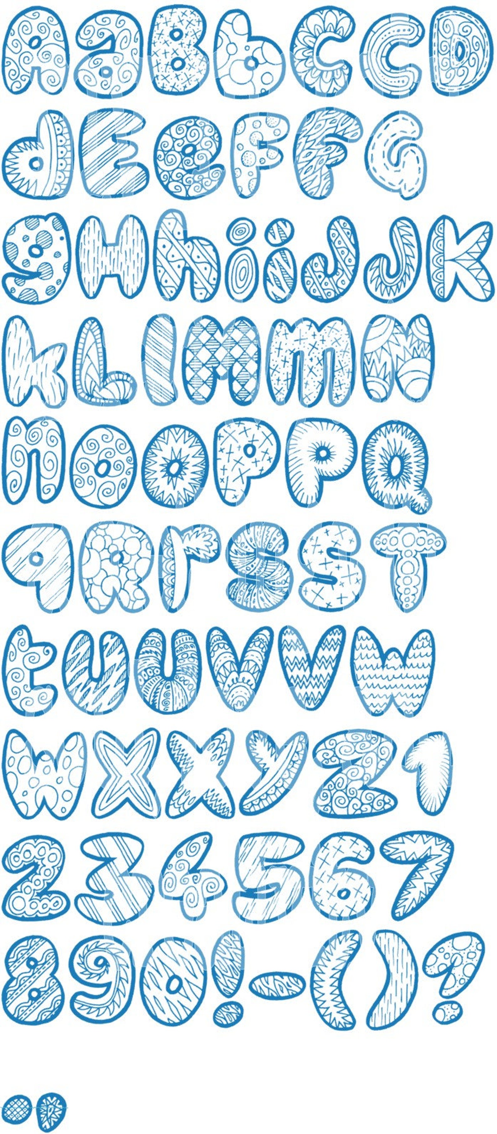 Doodle Fun Party Alphabet Symbol and Numbers Svg Png Jpeg - Etsy