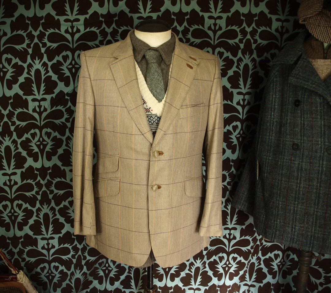 Luxury Summer Silk and Wool Tweed Mens Crombie Jacket Faux Suede ...