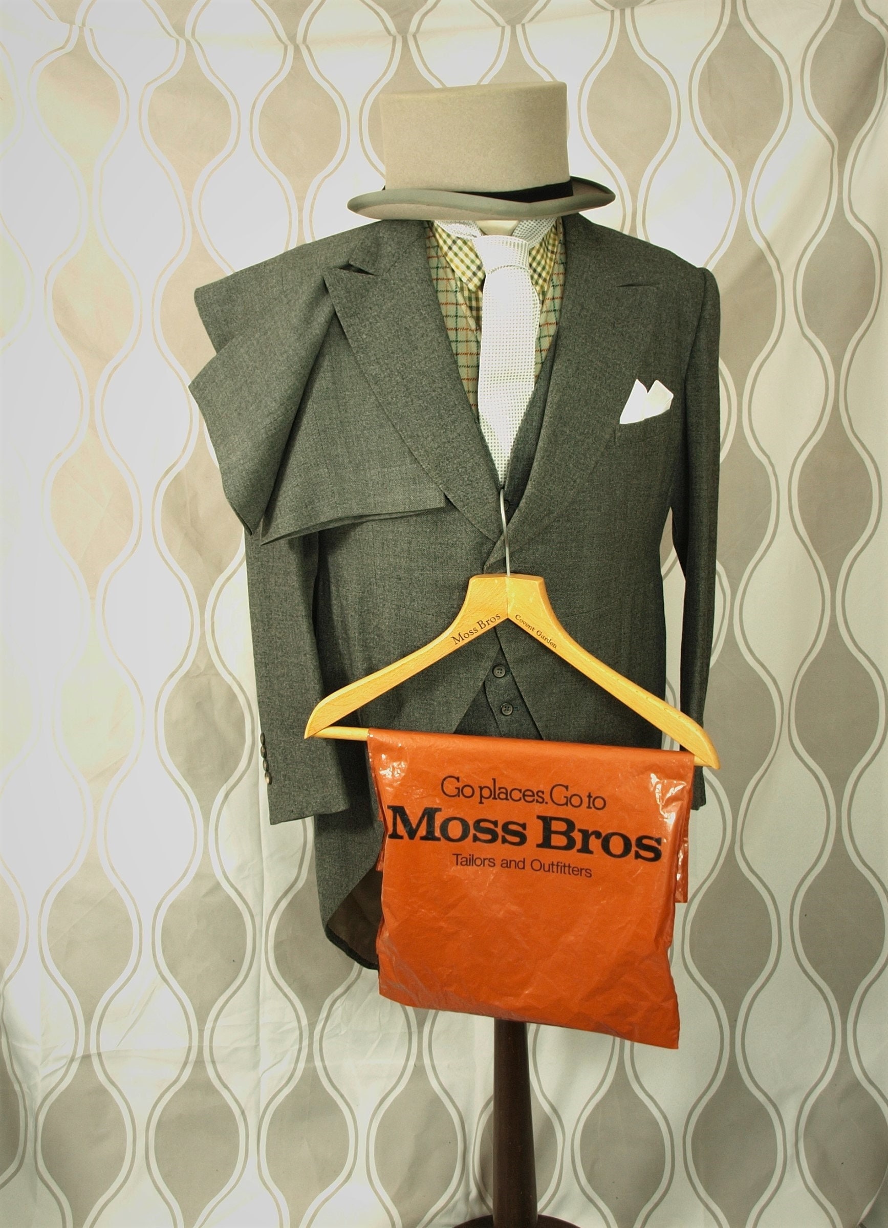 Time Capsule Vintage 3 Piece Grey Morning Suit Moss Bros Covent Garden