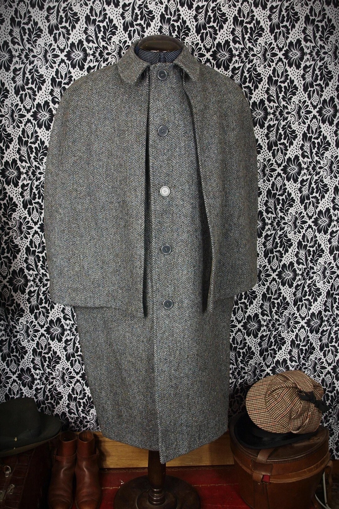 Stunning Rare Vintage Harris Tweed Gentleman's Inverness Cape or Ulster ...
