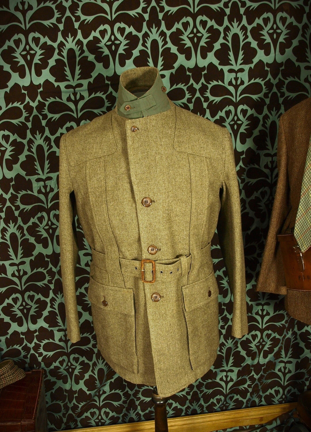 Superb Mens Vintage Best Quality Tweed Full Norfolk Shooting Jacket in ...