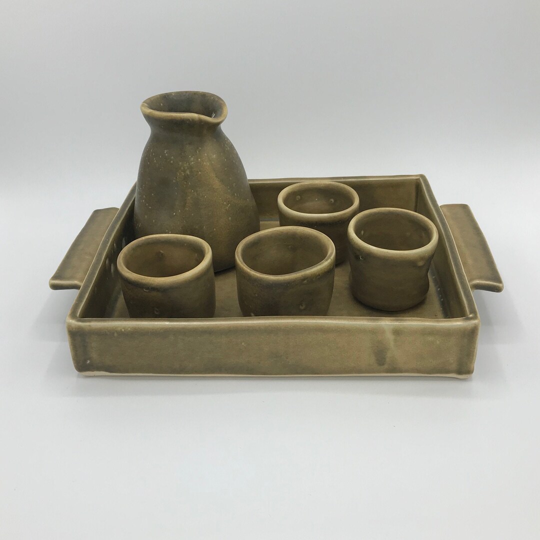 Stoneware Sake Set - Handmade Pottery Drinkware for Sake or Tea - Etsy