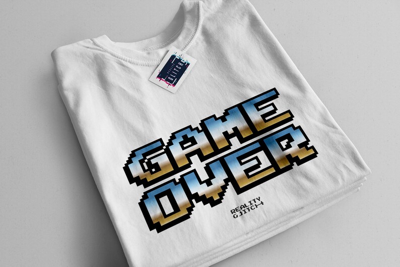 Mens Game Over Retro 80's T-shirt Classic Gaming 8 Bit Arcade Pixel ...