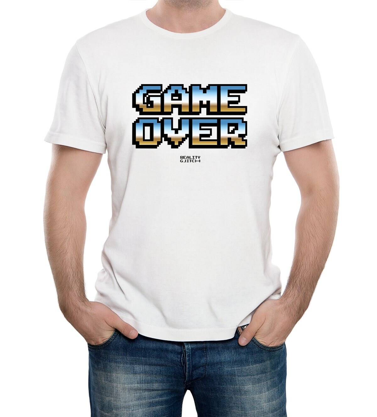 Mens Game Over Retro 80's T-shirt Classic Gaming 8 Bit Arcade Pixel ...