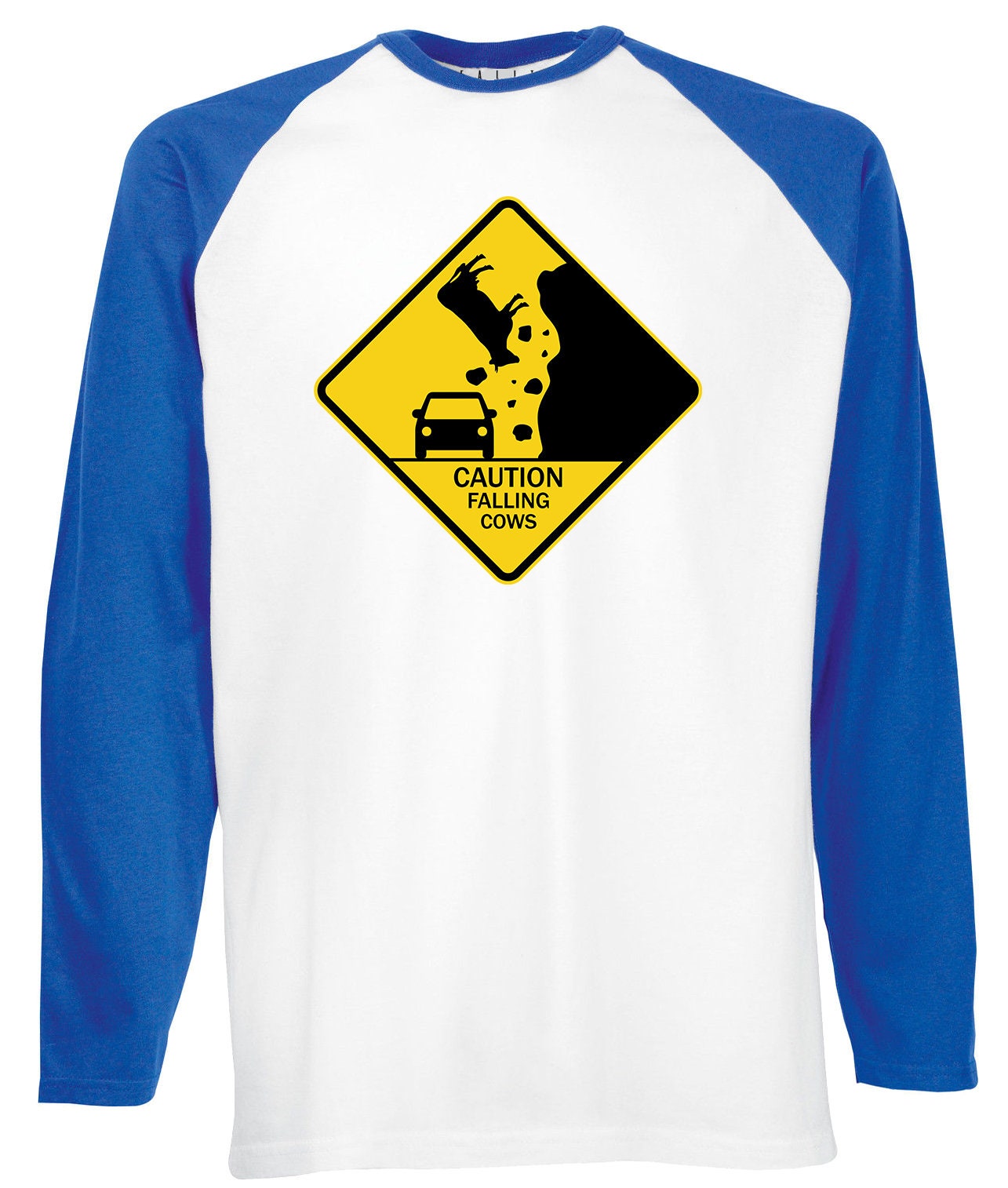 Caution Falling Cows Mens Baseball Shirt Long Sleeve Joke - Etsy