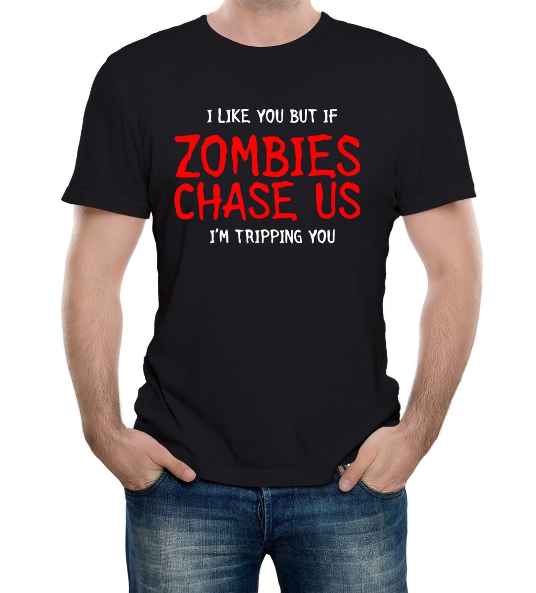 Zombie Chase Men's T-shirt: Funny Halloween Gift - Etsy