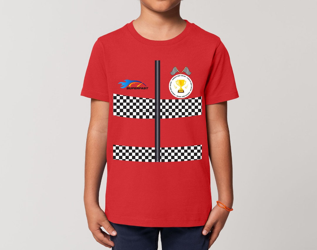 Kids Race Car Driver Dress up Costume Impression T-shirt Racing Rally ...