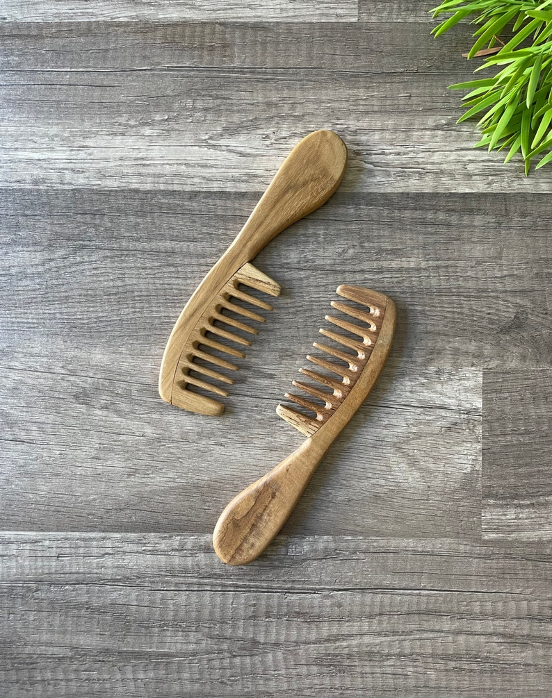 Teak Wood Detangling Comb Sustainable Wooden Detangler Comb - Etsy