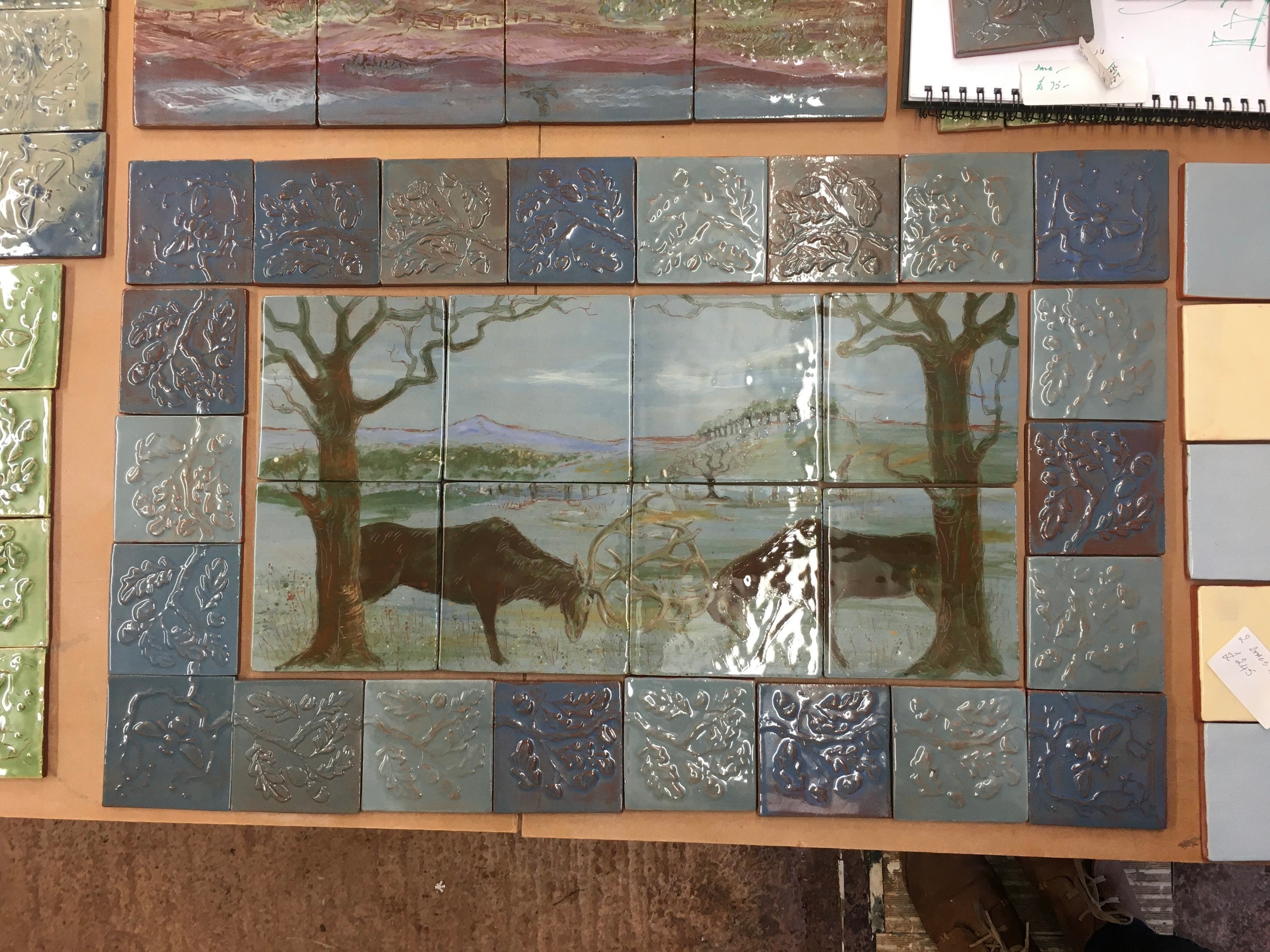 Bespoke Fighting Stag Tile Panel - Etsy