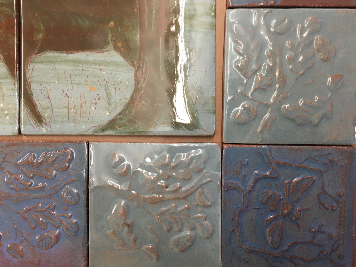 Bespoke Fighting Stag Tile Panel - Etsy