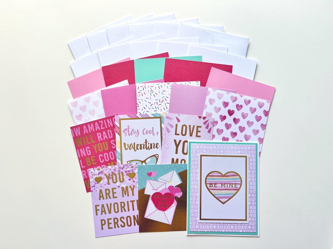 Valentines Day Card Making Kit, DIY Love Note Cards, Make Your Own ...
