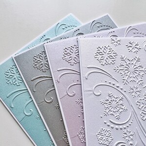 Handmade Embossed Christmas Cards With Snowflakes - Etsy