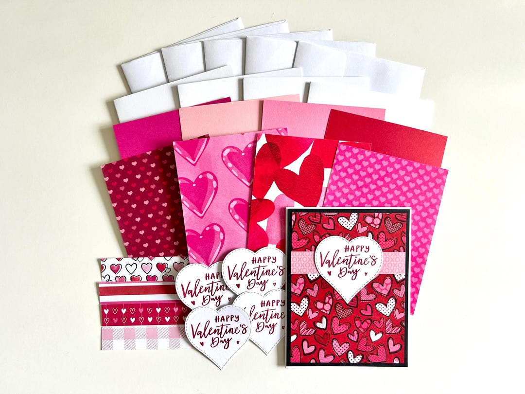 Valentines Day Card Making Kit, DIY Greeting Cards, Gift Idea ...