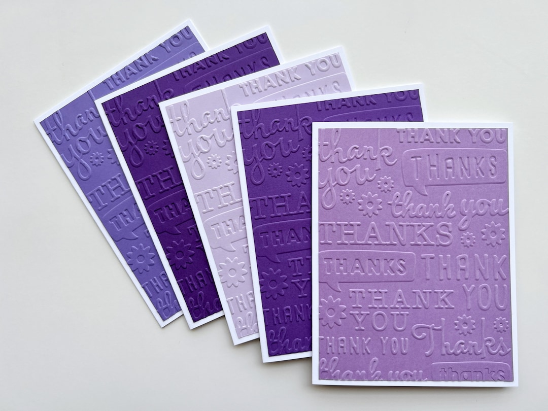 Embossed Thank You Cards, Handmade Greeting Card Set, Cards in Bulk - Etsy