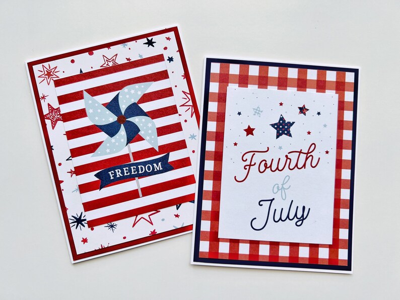 4th of July Cards Independence Day Card Set Greeting Card | Etsy