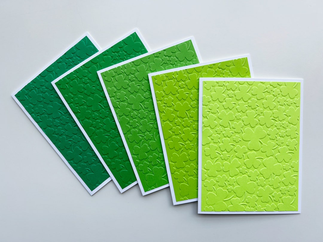 Embossed Clover Note Card Set, St. Patricks Day Cards - Etsy