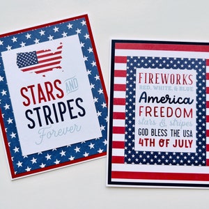 4th of July Cards, Independence Day Card Set, Greeting Card Pack - Etsy