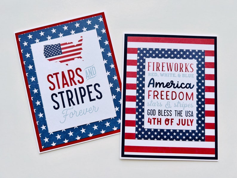 4th of July Cards Independence Day Card Set Greeting Card | Etsy
