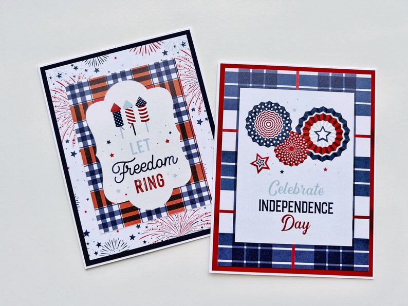 4th of July Cards Independence Day Card Set Greeting Card | Etsy