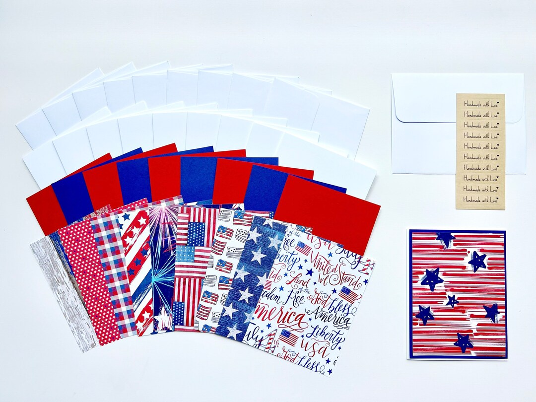 Independence Day Card Making Kit, 4th of July DIY Greeting Cards - Etsy