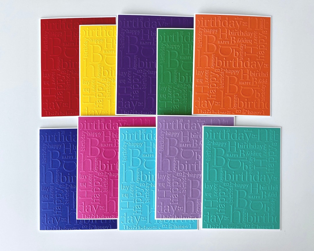 Handmade Embossed Happy Birthday Cards - Etsy