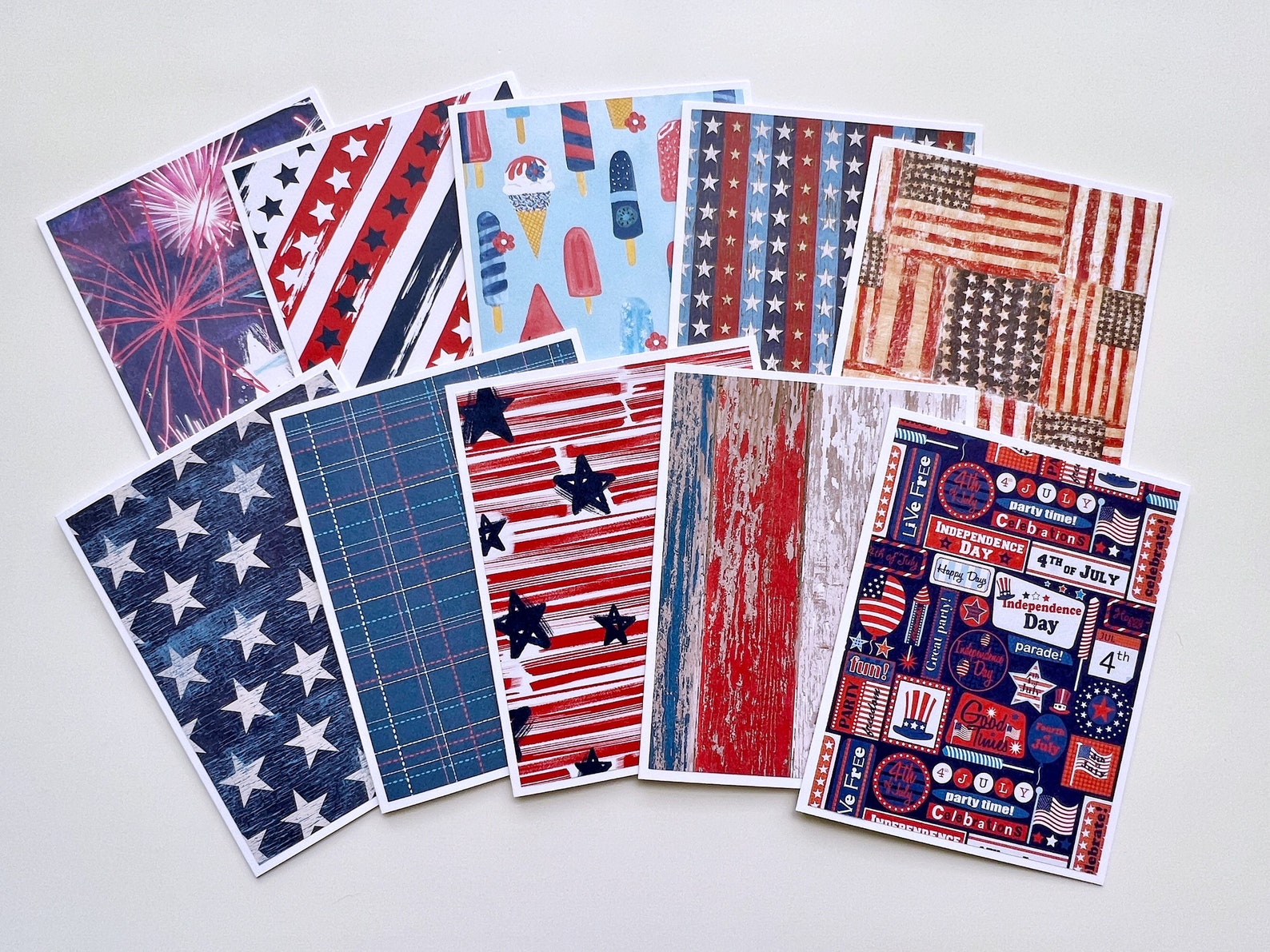 Fourth of July Cards Independence Day Card Set of 10 - Etsy