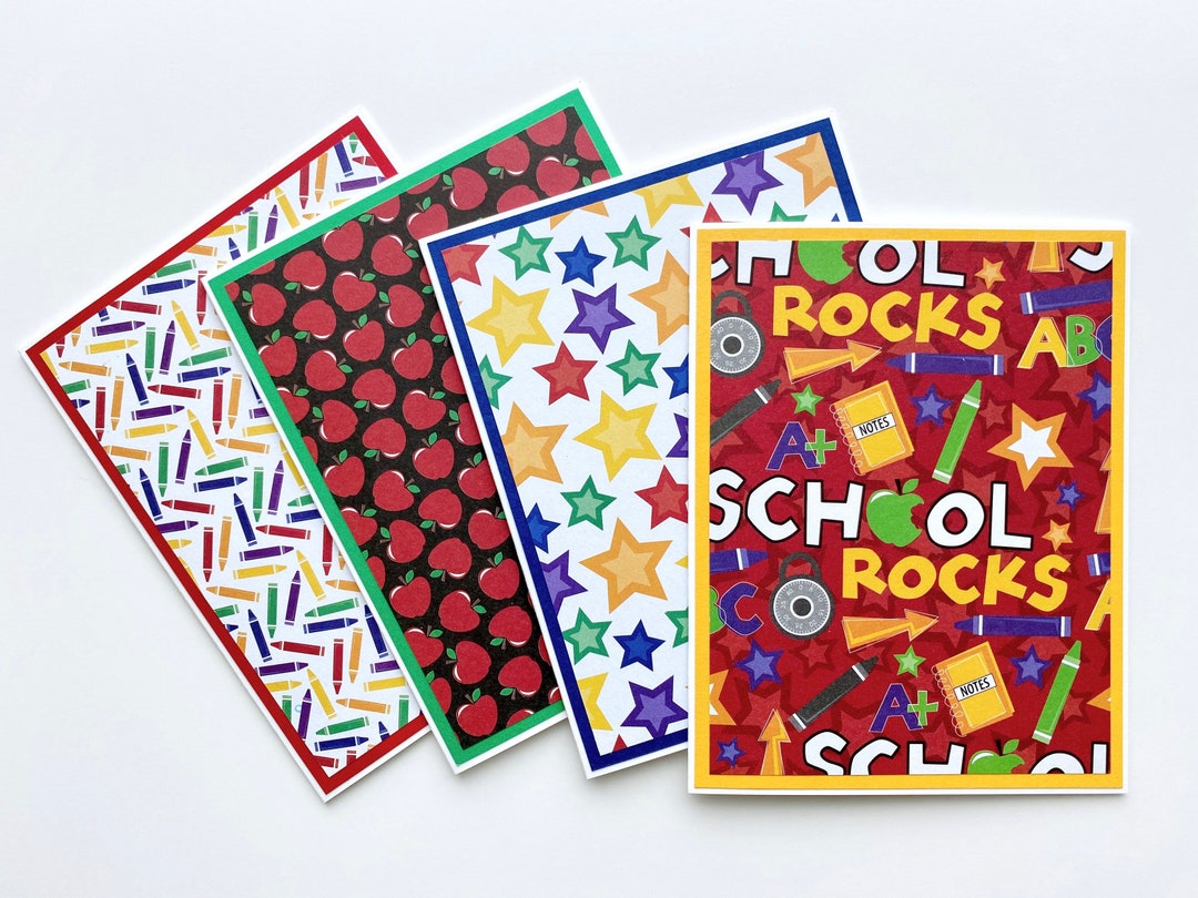 Back to School Cards, Handmade Lunch Cards for Kids, 1st Day of School ...
