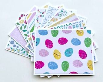 Easter Notecards Embossed With Flowers in Assorted Colors With a Bunny ...