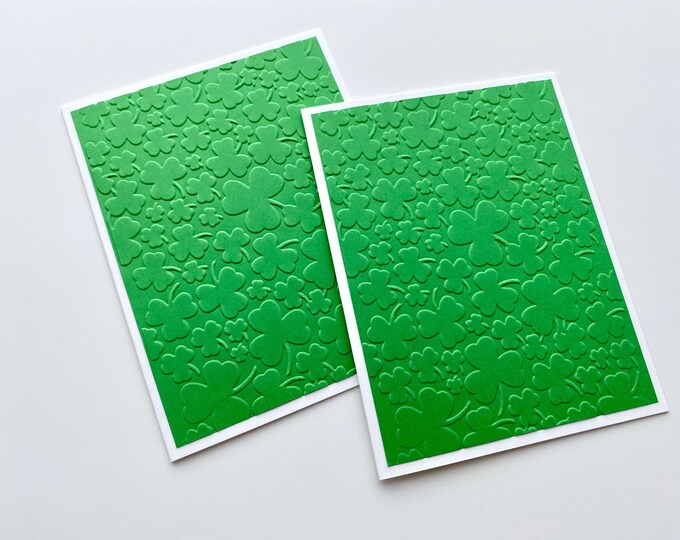 Set of 6 Embossed Shamrock Note Cards With Envelopes Cards Lucky Cards ...