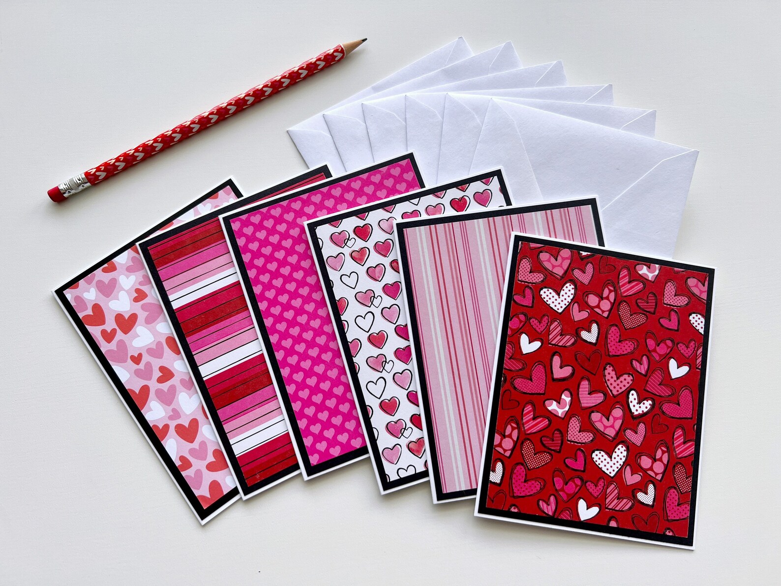 Valentines Day Cards Assortment Set of 6 Handmade Valentines - Etsy