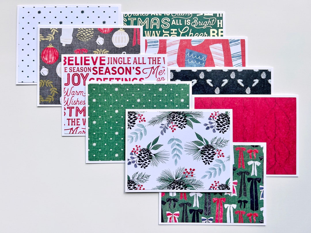 Handmade Christmas Cards Set of 10, Winter Note Cards, Christmas Card ...
