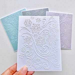 Handmade Embossed Christmas Cards With Snowflakes - Etsy