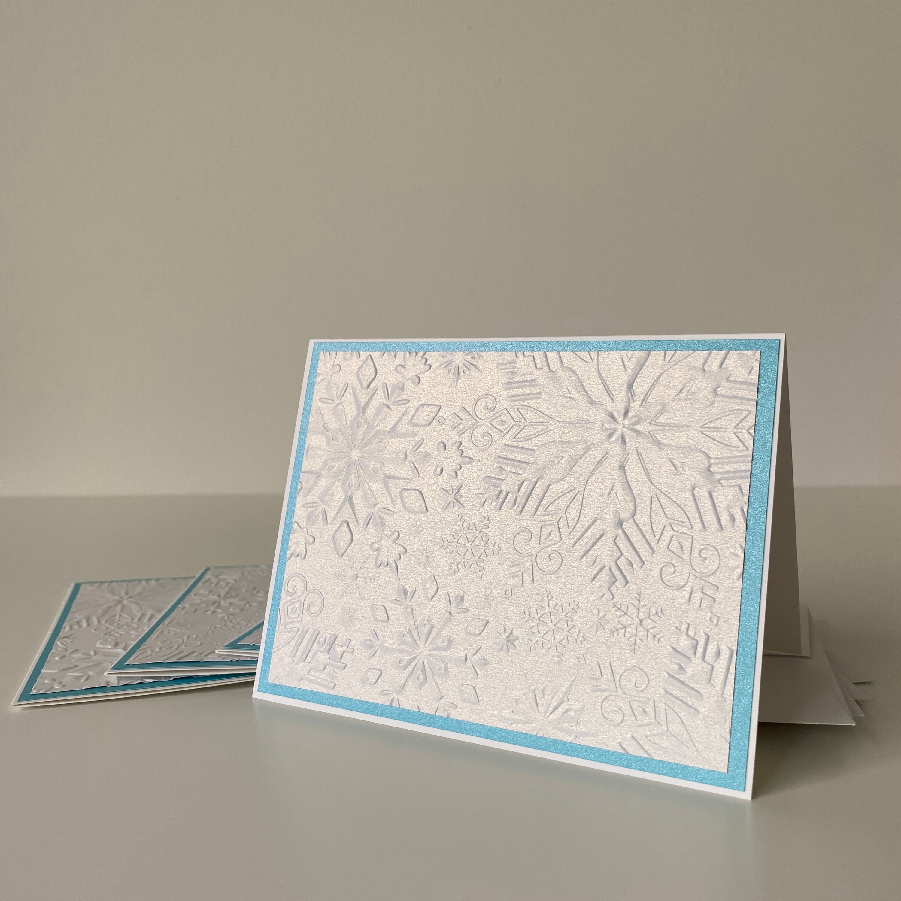 Handmade Embossed Snowflake Christmas Card Set With Envelopes - Etsy