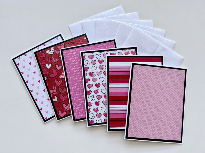 Valentines Day Cards Assortment Set of 6 Handmade Valentines | Etsy