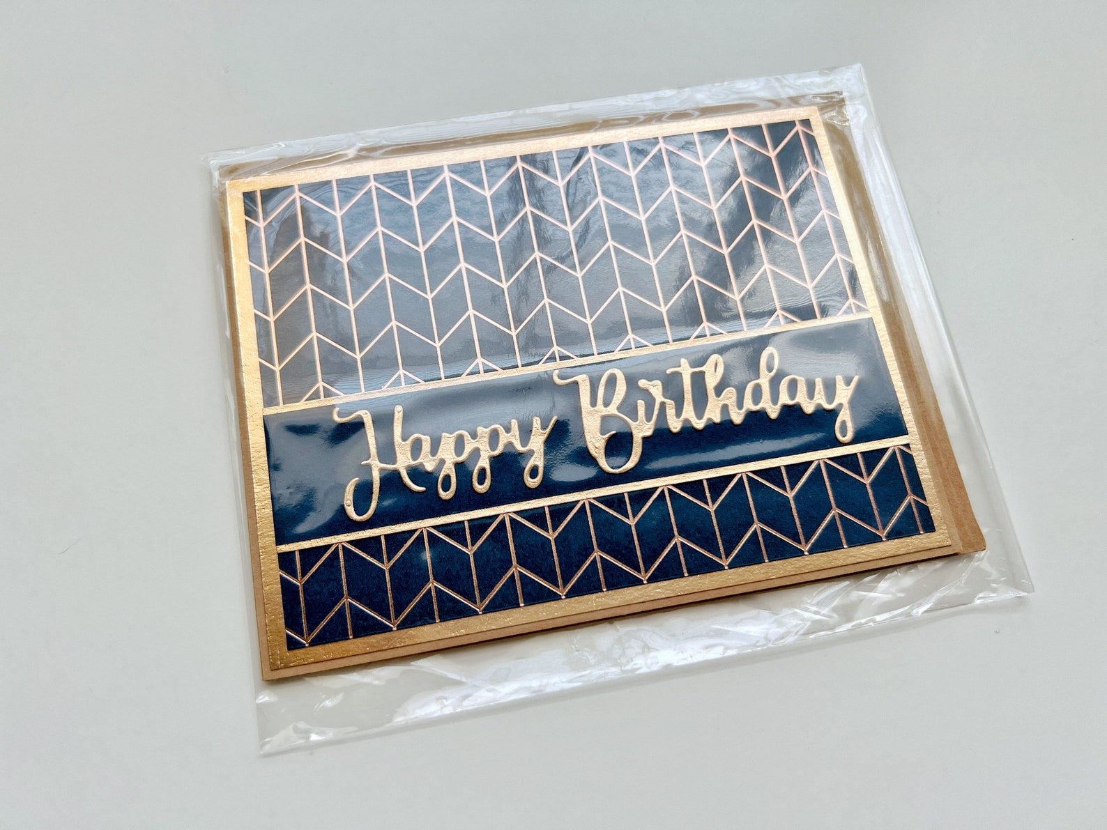 Masculine Birthday Card, Bday Cards for Men, Greeting Card in Navy and ...