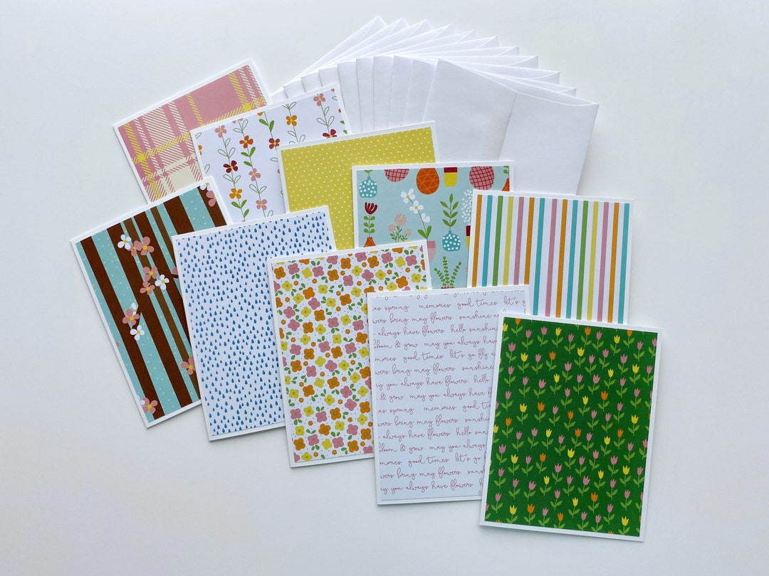 Hello Spring Cards, Handmade Easter Card Set of 10, Blank Greeting ...