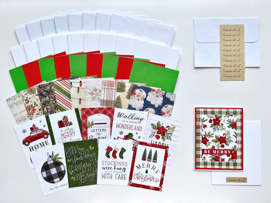 Christmas Card Making Kit: DIY Holiday Cards, Craft Supplies - Etsy