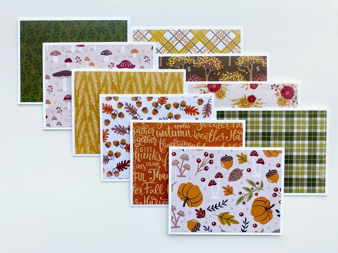 Handmade Fall Greeting Cards, Thanksgiving Card Set of 10 - Etsy