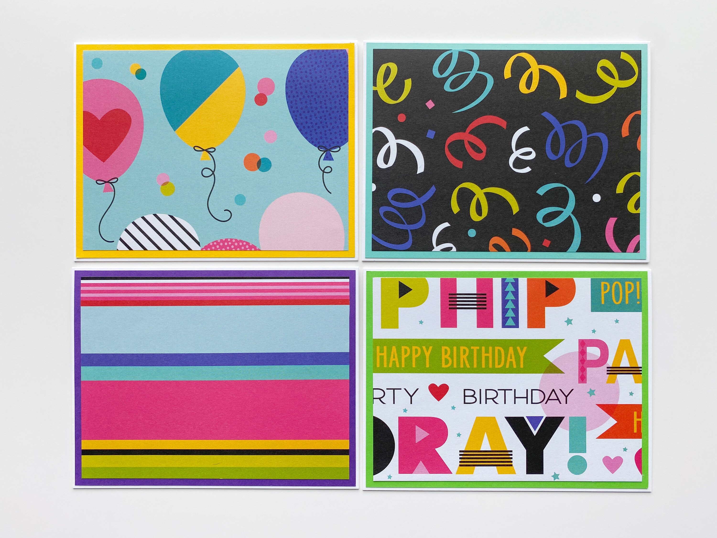 Happy Birthday Cards Handmade Blank Bday Cards Set of 4 | Etsy