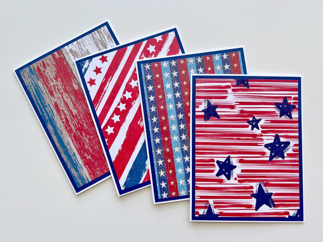 Handmade Independence Day Cards, 4th of July Card Set of 4 - Etsy