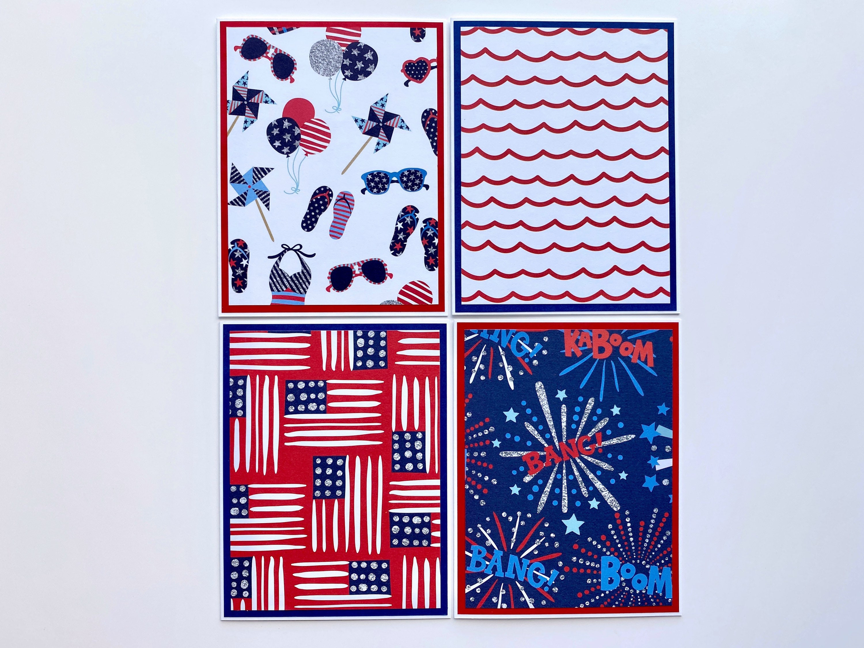 Fourth of July Cards Handmade Independence Day Card Set of 4 - Etsy