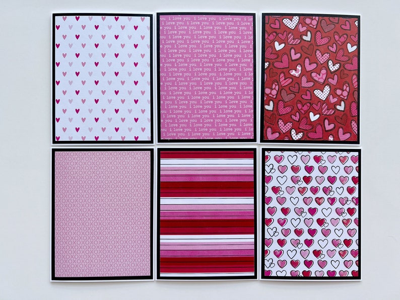 Valentines Day Cards Assortment Set of 6 Handmade Valentines | Etsy