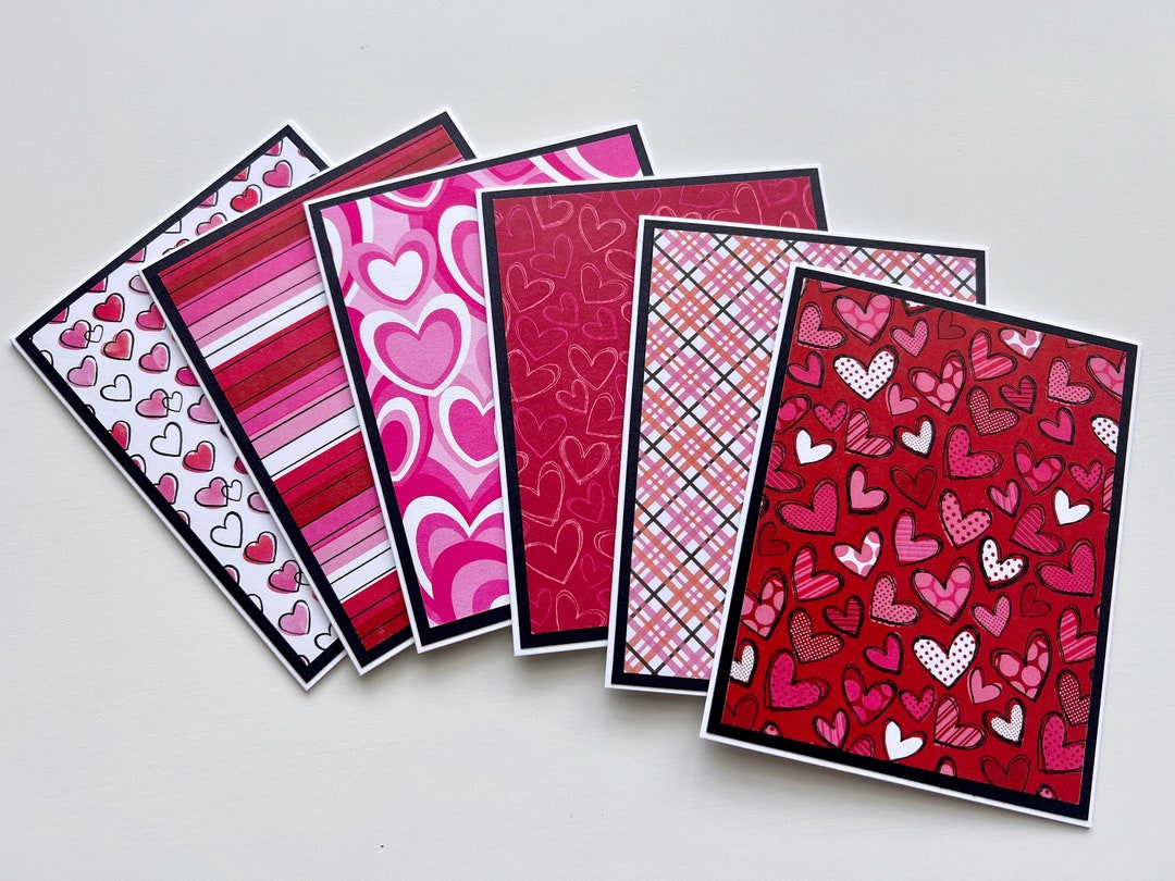 Valentines Day Cards Assortment, Set of 6, Handmade Valentines Cards - Etsy