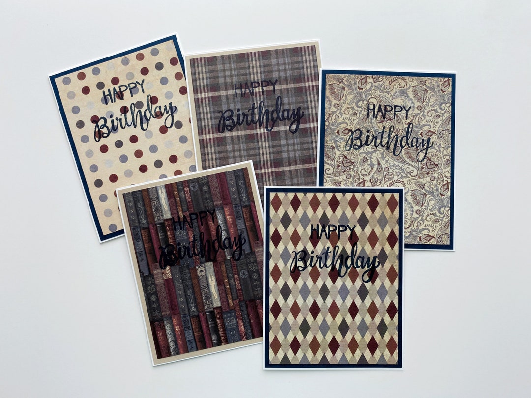 Birthday Cards for Men, Masculine Greeting Card Set - Etsy